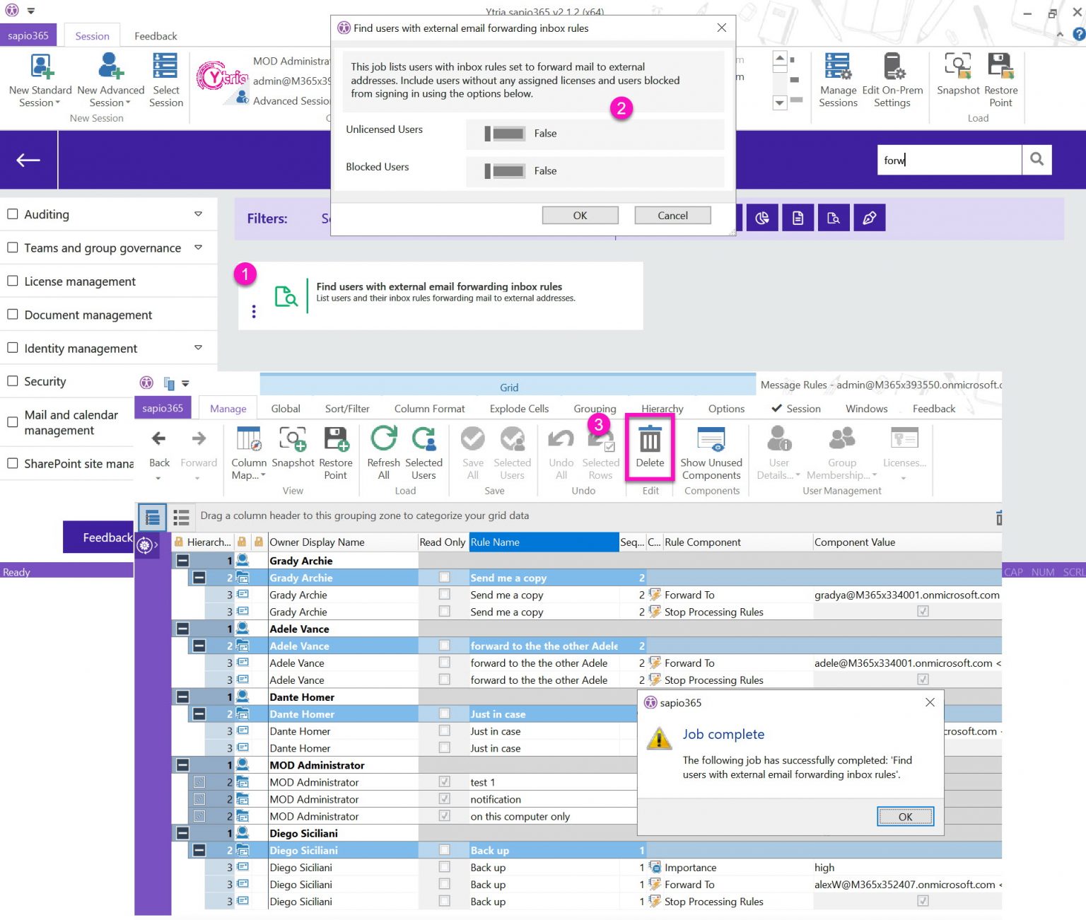 Find and remove mail forwarding rules in Exchange Online