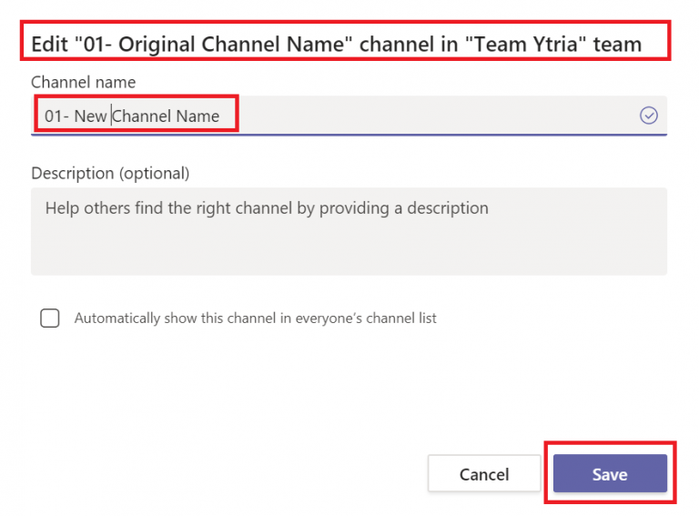 Issues when renaming channels in Microsoft Teams - Ytria