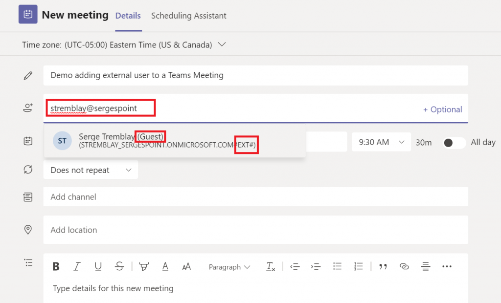 How to invite external users in Microsoft Teams meeting