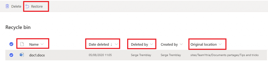 How to restore a deleted document from Microsoft Teams