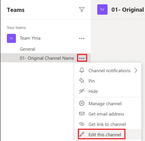 Issues when renaming channels in Microsoft Teams - Ytria
