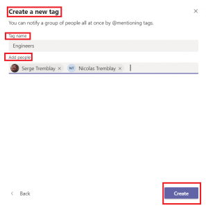 Using tags in Microsoft Teams channels