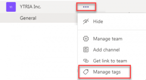 Using tags in Microsoft Teams channels