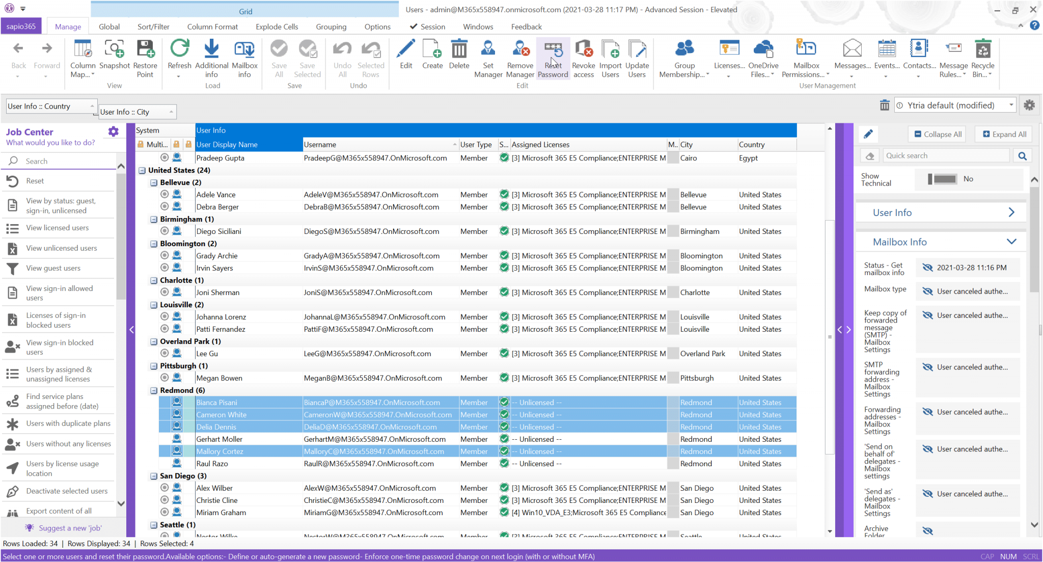 Microsoft 365 User Management - Account Administration | Ytria - user - password - admins - team ...